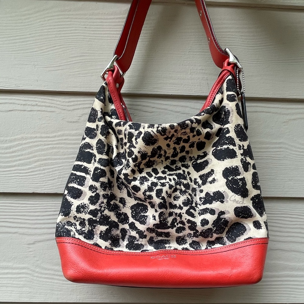 Coach Red/Ocelot Print Bag - Gem